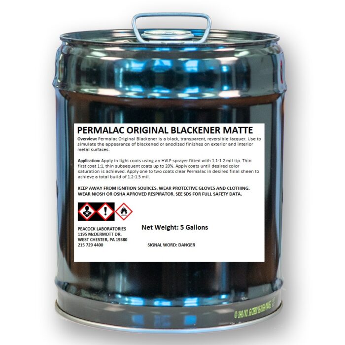 Permalac Original Blackener Matte (5 Gallons) - Permalac.com